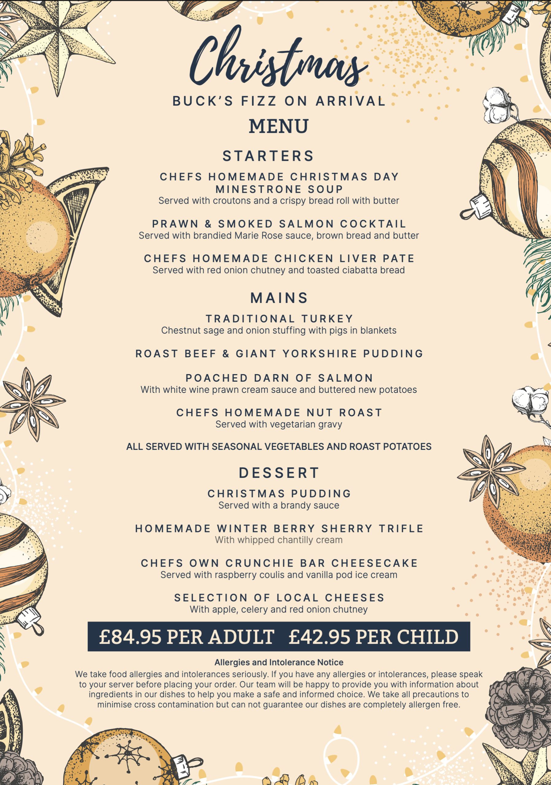 Menus | The Waverton Arms – Village Pub & Restaurant near Chester